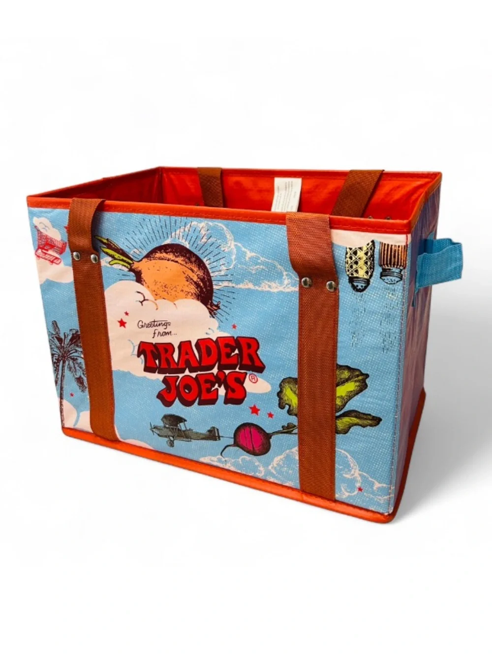 Trader Joe'S | Bags | Trader Joes Stand Up Collapsible Caddy Tote Bag ...